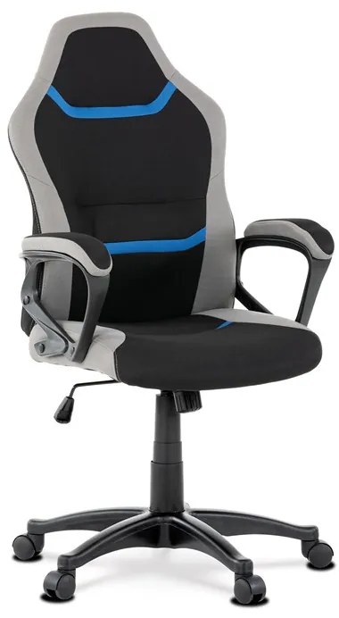 Dětská herní židle FURY - černá látka Barva: Modrá