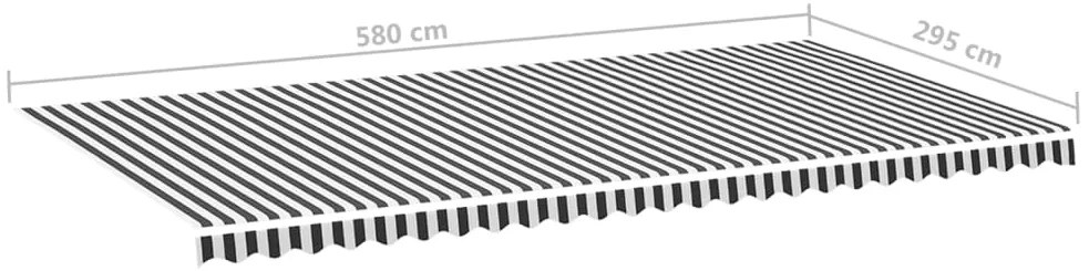 vidaXL Marketos Náhradní plachta na markýzu antracitová a bílá 6 x 3 m
