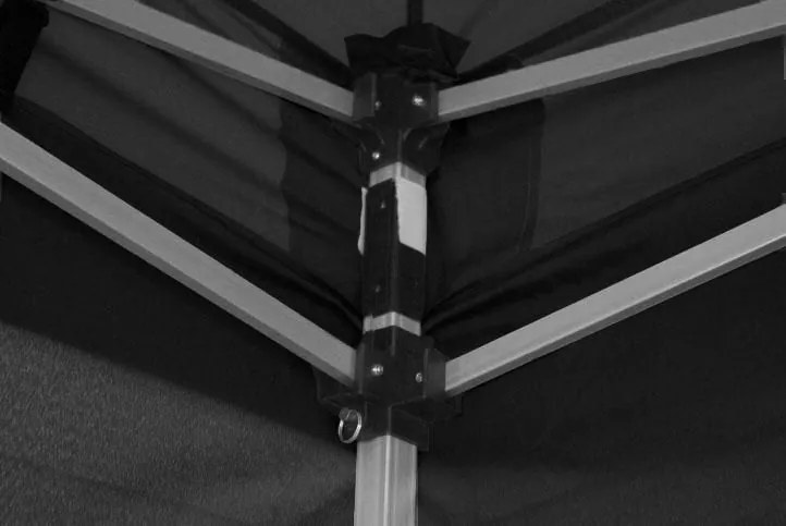 Nůžkový párty stan 3 × 6 m s bočními stěnami, černý
