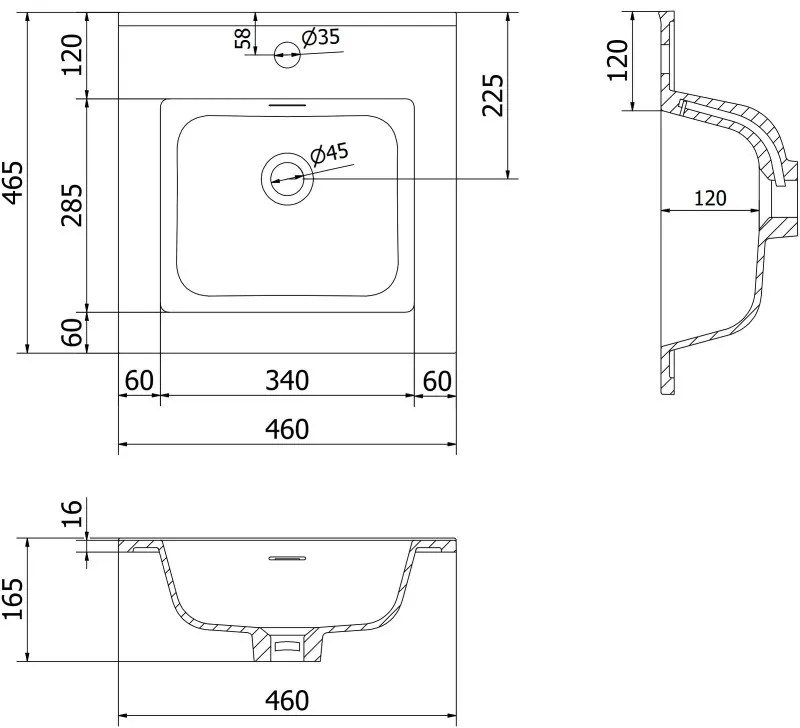 Mexen Rivel, koupelnová skříňka 45 cm s umyvadlem Otis, 1 zásuvka, drážkovaná, bílá matná, 91A20-04547-1-BF01-W18M01