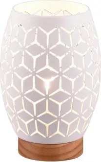 Stolní lampa Bidar 21 cm, bílý kov/dřevo