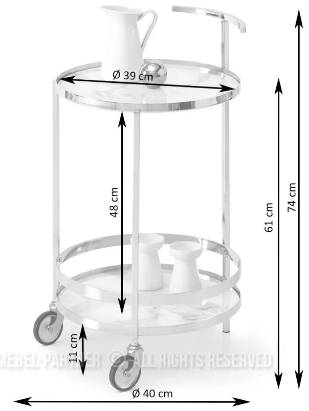 Barový stolek RADO - černý mramor / černý