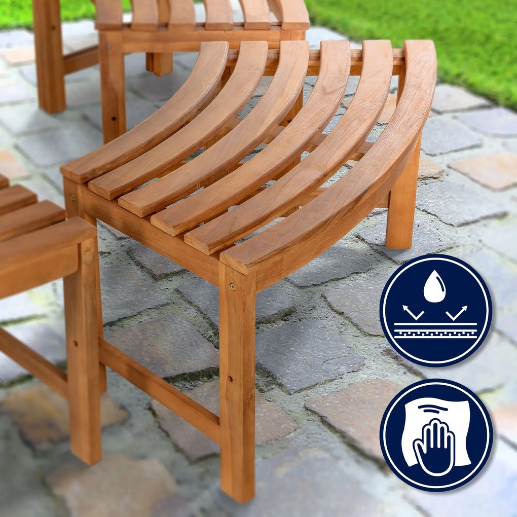 Laivice lavice Male 250 cm půlkruhová bez opěradla - teak