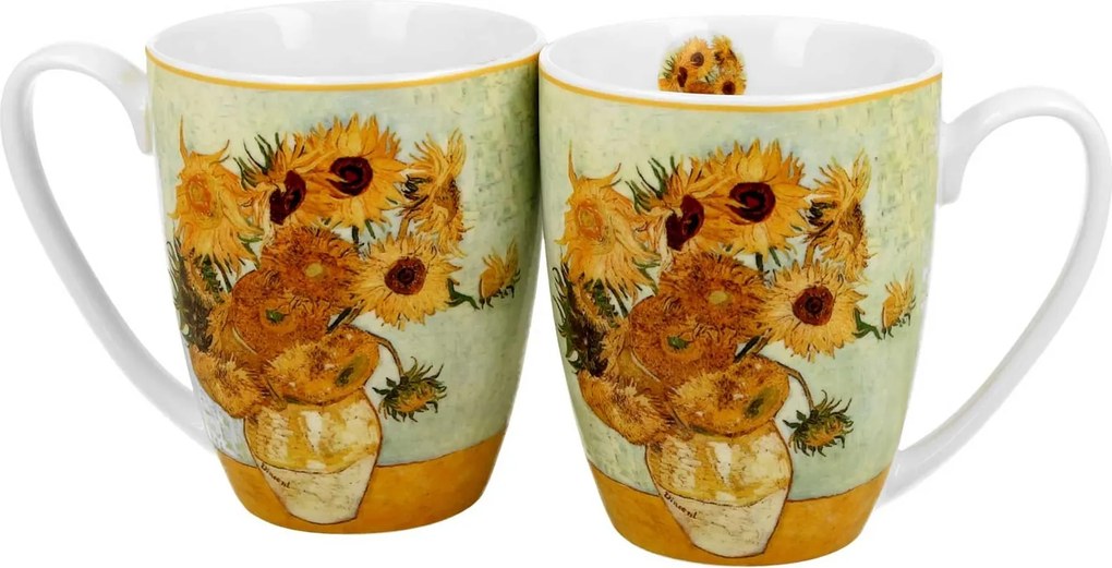 Porcelánový hrnek Van Gogh Sunflowers 350 ml sada 2ks
