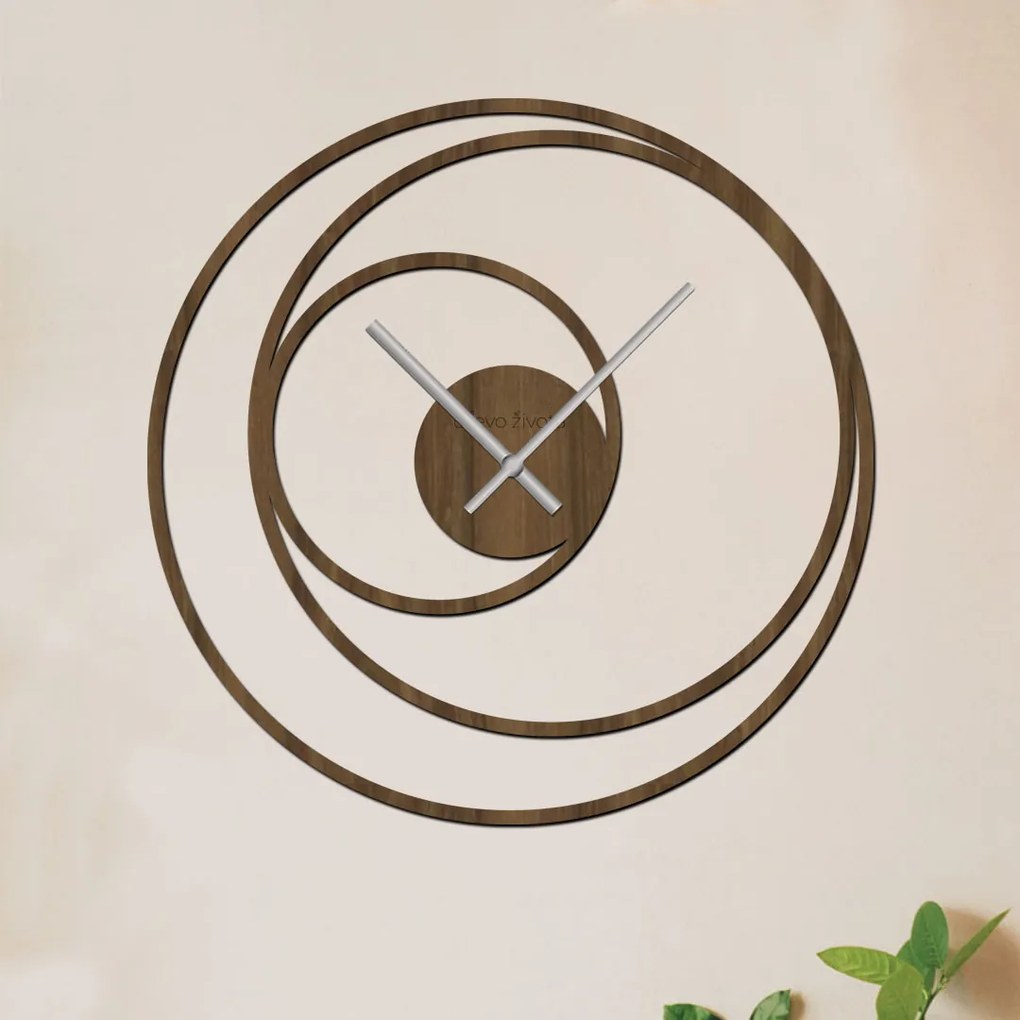 dřevo života Nástěnné hodiny KRUH Zvolte barvu dekoru: Dub zlatý, Zvolte velikost hodin (cm): 50x50, Barva ručiček: Černé
