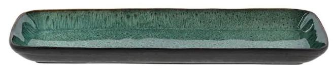 Černo-zelený kameninový servírovací tác Bitz, 38 x 14 cm