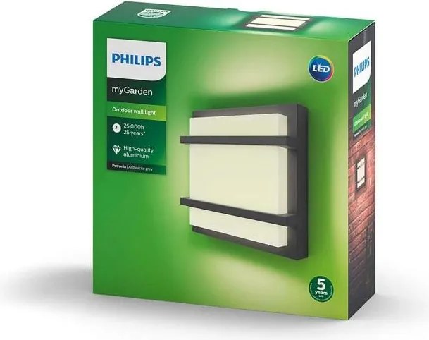 PH 17394/93/P0 LED Venkovní nástěnné svítidlo Petronia 17394/93/P0 antracitové 2700K - PHILIPS (915005554801)