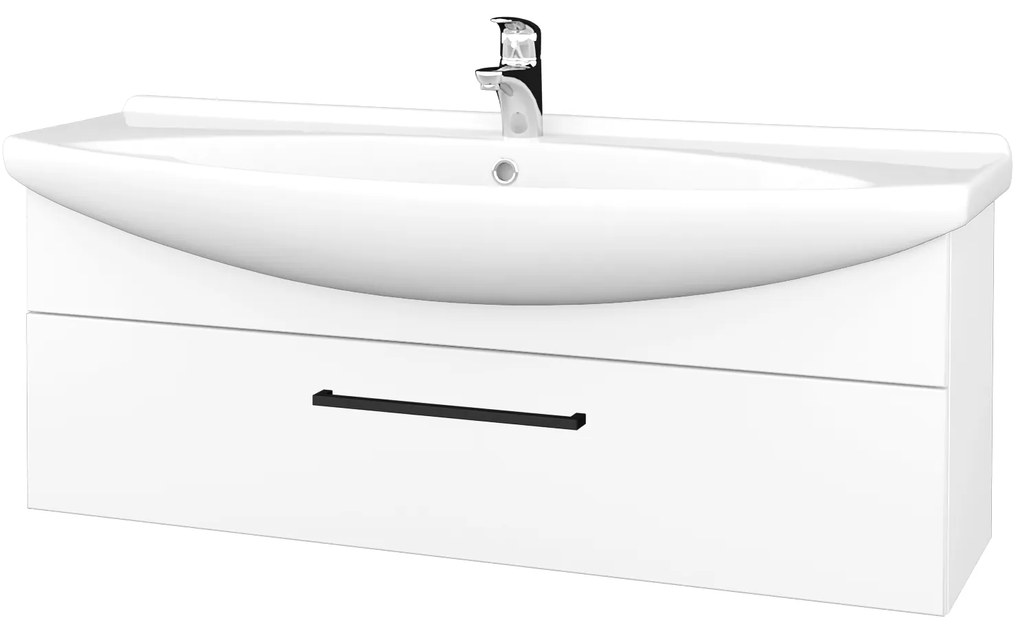 Dřevojas Koupelnová skříň TAKE IT SZZ 120 Varianta: N01 Bílá lesk / Úchytka T01 / D06 Ořech