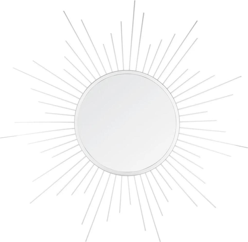 Sluneční dekorativní nástěnné zrcadlo, Ø 60 cm, bílá