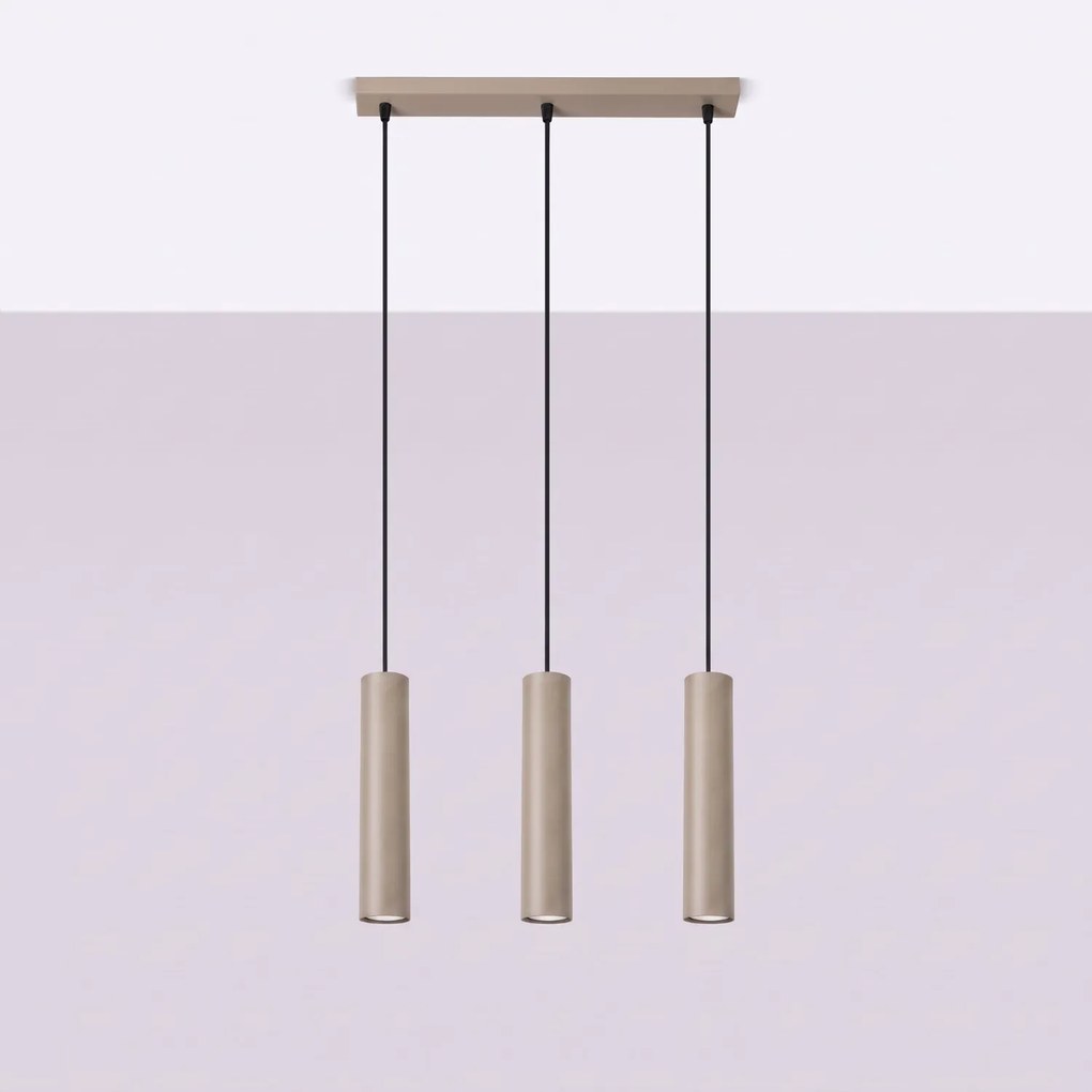 Sollux Lighting Závěsné svítidlo LAGOS 3L taupe