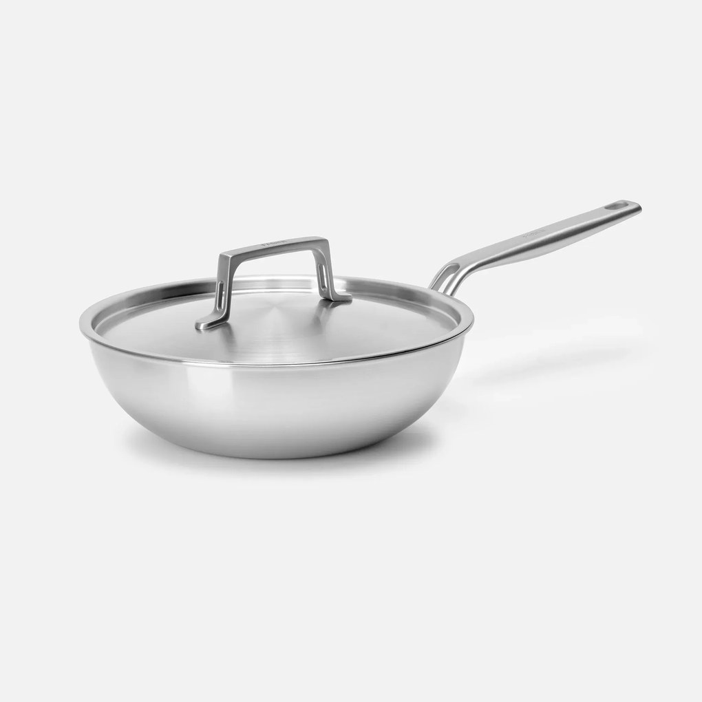 Fabini Wok pánev Lucca 4.0 Pro, ø 26 cm - Nerezová beznýtová pánev z vícevrstvé nerezové oceli s poklicí