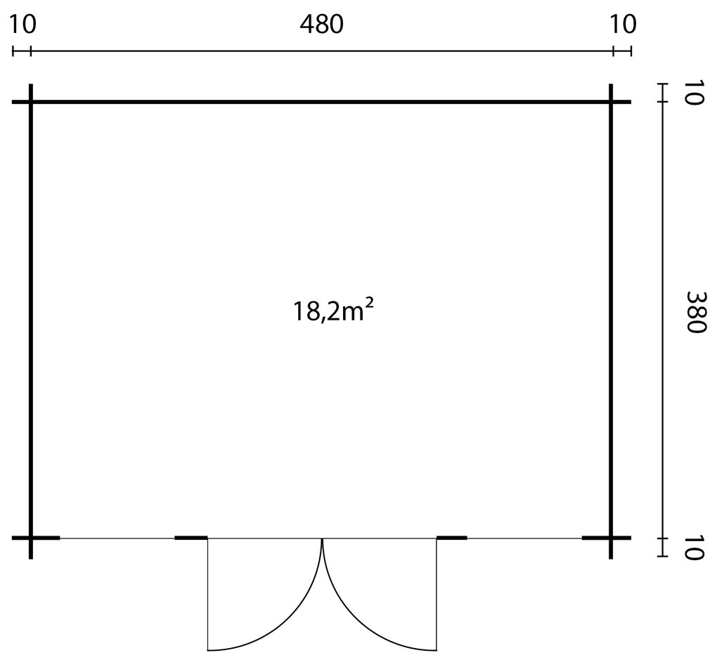 Domek Belo 500x400cm, 28mm