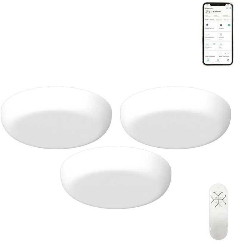 Stropní světlo immax neo practico 07109kd smart led 18cm 24w bílé 3x + ovladač, zigbee 3.0