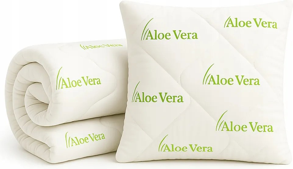 Aloe vera komplet, zdravý spánek, přikrývka 160x200 a polštář 70x80, polská kvalita