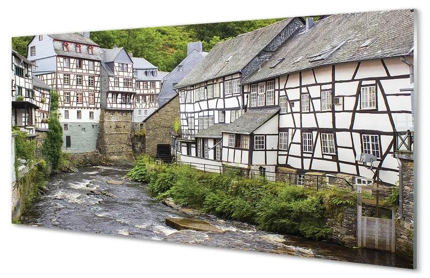 Obraz na skle Germany Staré budovy River 140x70 cm