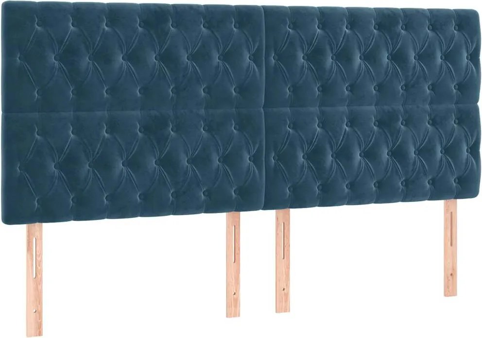 Box spring postel s matrací a LED tmavě modrá 200x200 cm samet 3136327