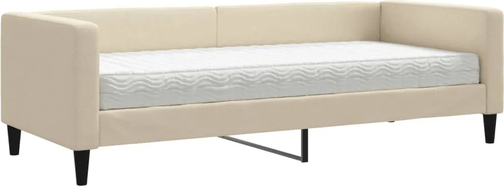 Válenda s matrací krémová 80 x 200 cm textil 3196559