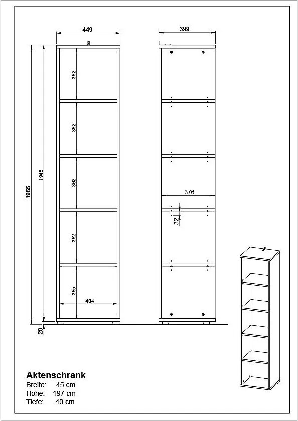 Krémová matná knihovna 45x197x40 cm Lissabon – Germania