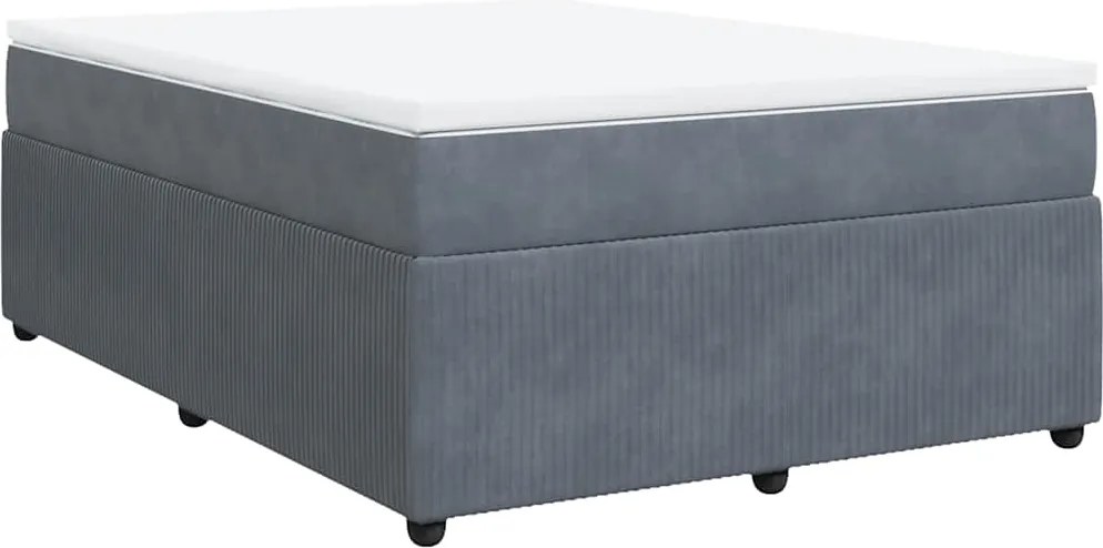 Box spring postel s matrací tmavě šedá 140x200 cm samet 3285645