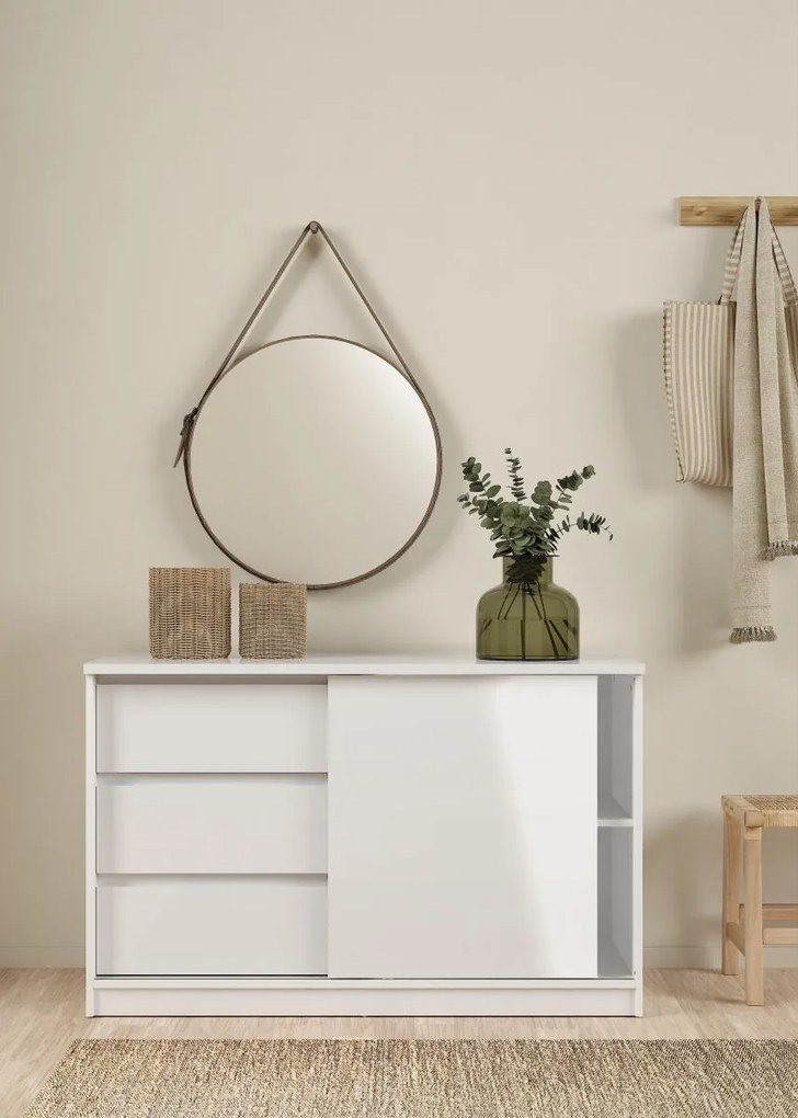 FALCO Komoda Simplicity 207 bílý lesk