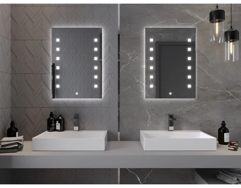 Mexen Ner, LED koupelnové zrcadlo s podsvícením 50x70 cm, 6000K, ochrana proti zamlžování, 9809-050-070-611-00