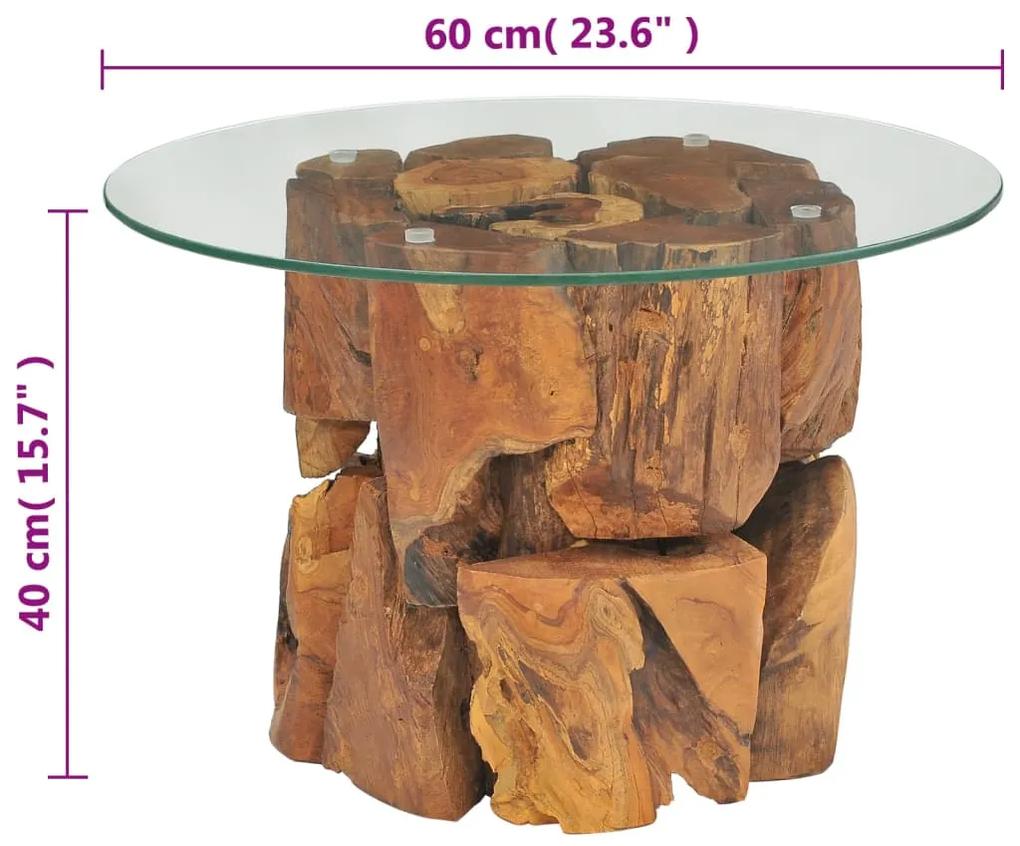 Konferenční stolek masivního teak naplavené dřevo 60 cm