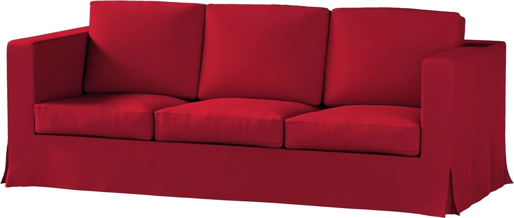 Potah na pohovku IKEA Karlanda 3-místná nerozkládací, dlouhý barva červená látka pletený vzor