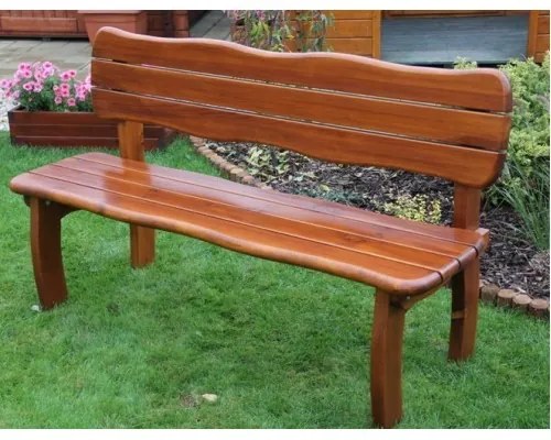 Dřevěná zahradní lavice LORETA s opěradlem - 3D5517