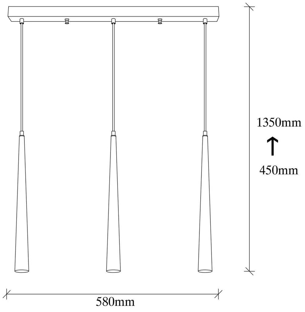 Závěsný LED lustr Ugur IV černý