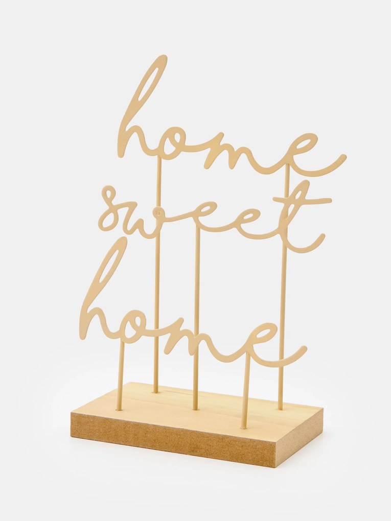 Sinsay - Stojící dekorace s nápisem Home sweet home - krémová