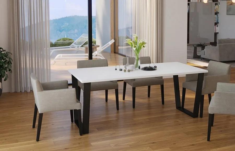 Casarredo - Komfort nábytek Jídelní stůl KAISARA 185x90 cm, černá/bílá