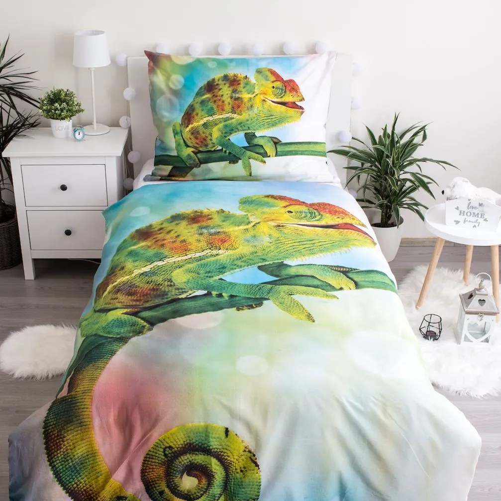 Jerry Fabrics Bavlněné povlečení se svítícím efektem 140x200 + 70x90 cm - Chameleon