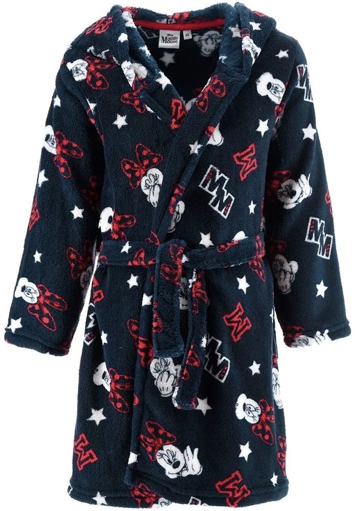 Dětský / dívčí coral fleece župan s kapucí Minnie Mouse - Disney, EU 116 Tmavě modrá