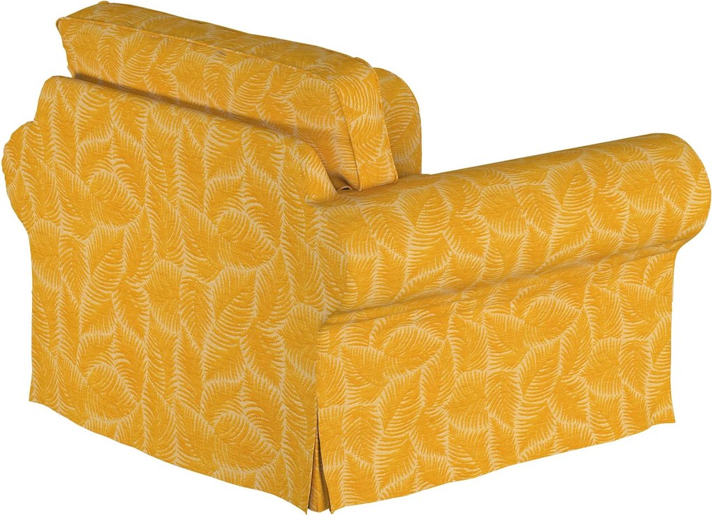 Potah na křeslo IKEA Ektorp barva žlutá látka pletený vzor, vzorované