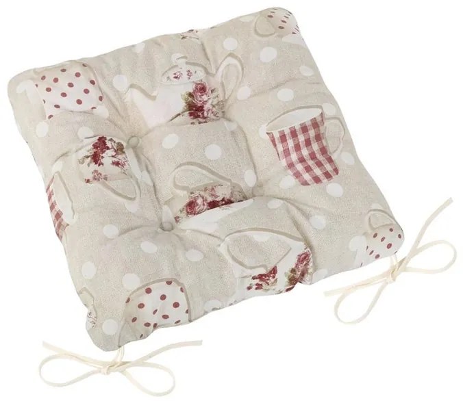 Bellatex Sedák EMA prošívaný 40x40 cm Hrnek s konvičkou