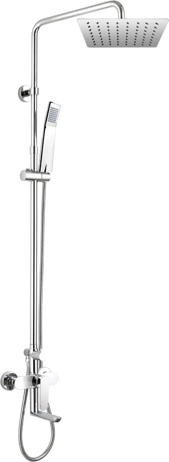 Mereo Mereo, Nástenná baterie Mada 150mm se sprch.soupravou,otoč.ramínkem, ruční a talíř.sprchou slim 200x200mm, CBE60101SDM