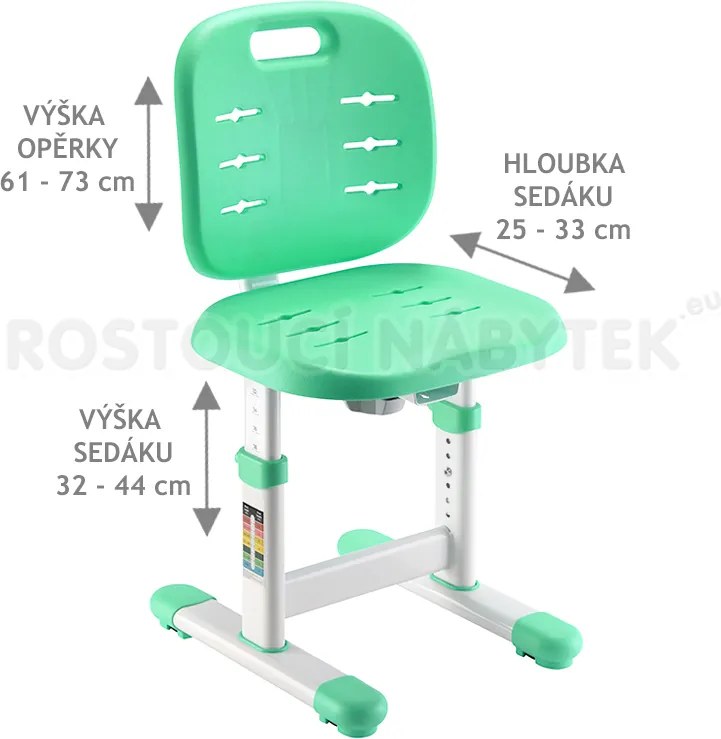 Dětská rostoucí židle PASCAL II bílo-zelená