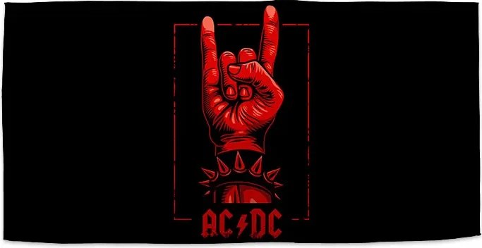 Sablio Ručník ACDC Červená ruka - 50x100 cm