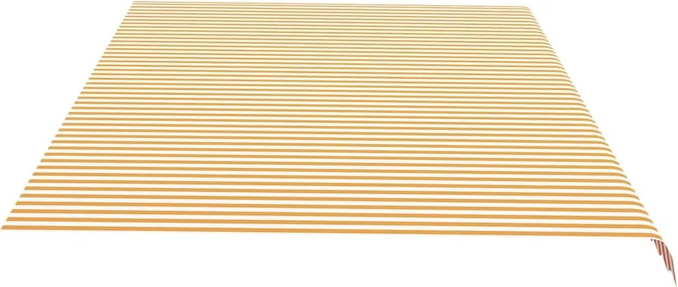 Náhradní plachta na markýzu žlutá a bílá 600 x 350 cm polyesterová 311944