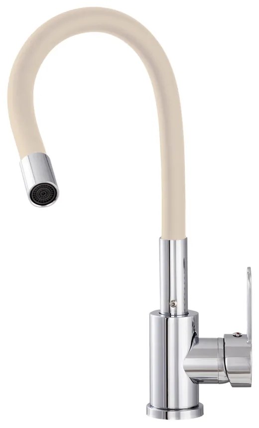 Gamma Flex 2000, stojánková dřezová baterie s flexibilním ramenem, béžová-chromová, GMA-BFX-2000B