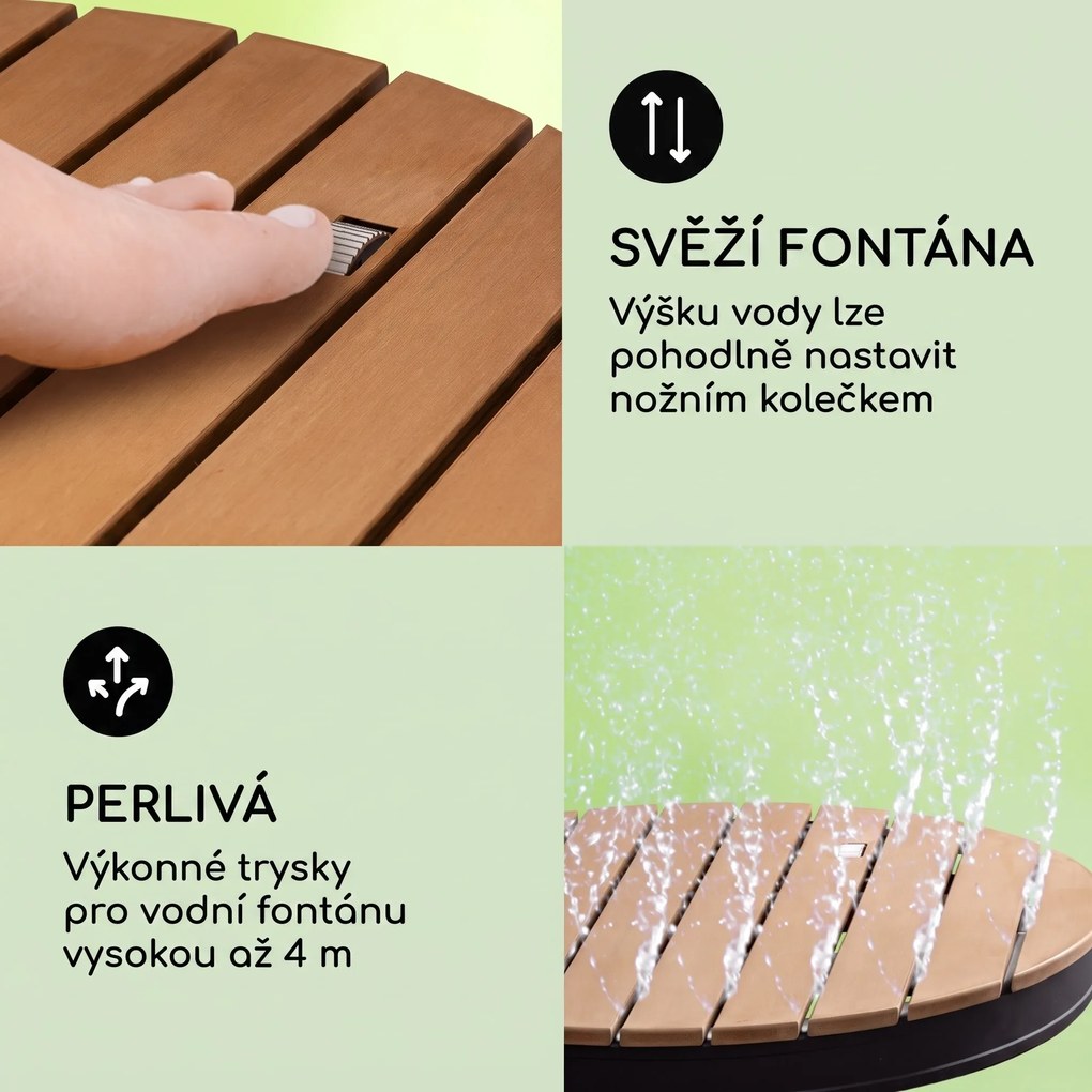 Blumfeldt Sumatra Breeze kulatá zahradní sprcha WPC hliník 70x55 cm