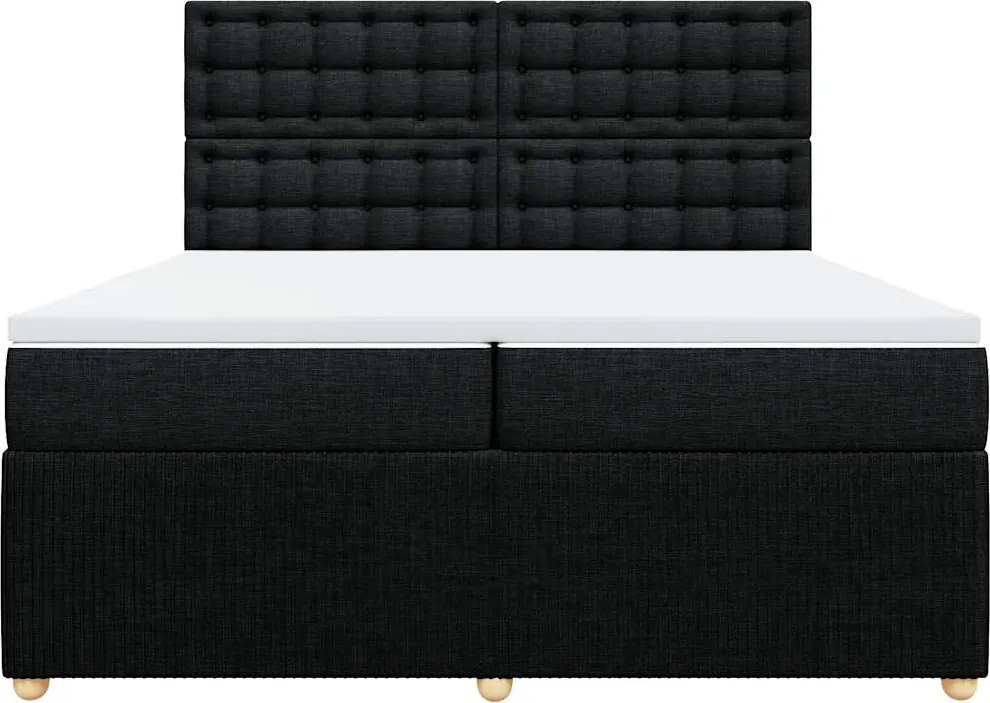 Box spring postel s matrací černá 200x200 cm textil 3292179