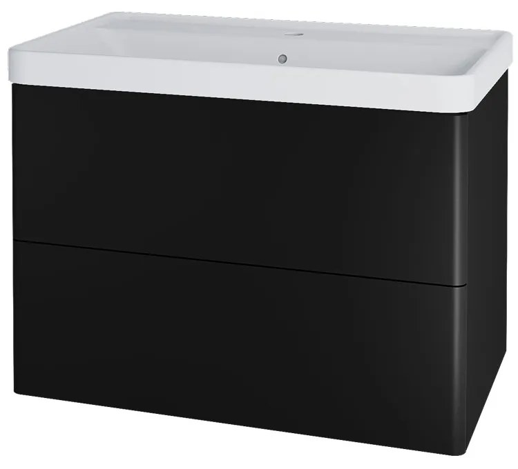 Mereo Mereo, Siena, koupelnová skříňka s keramickym umyvadlem 81 cm, bílá, antracit, černá, CN441