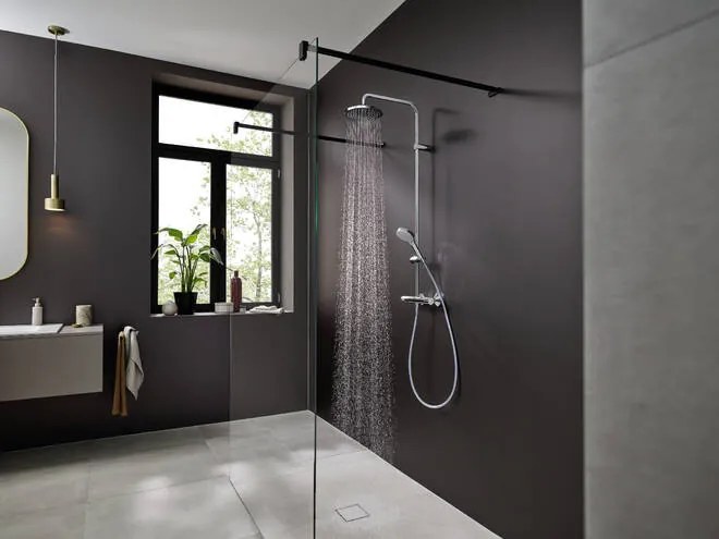 Hansgrohe Vernis Blend, termostatická sprchová souprava, hlavová sprcha + ruční sprcha, chromová, HAN-26276000