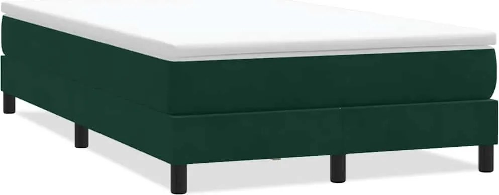 Postel Box Spring bez matrace tmavě zelená 120x220 cm samet 3315870