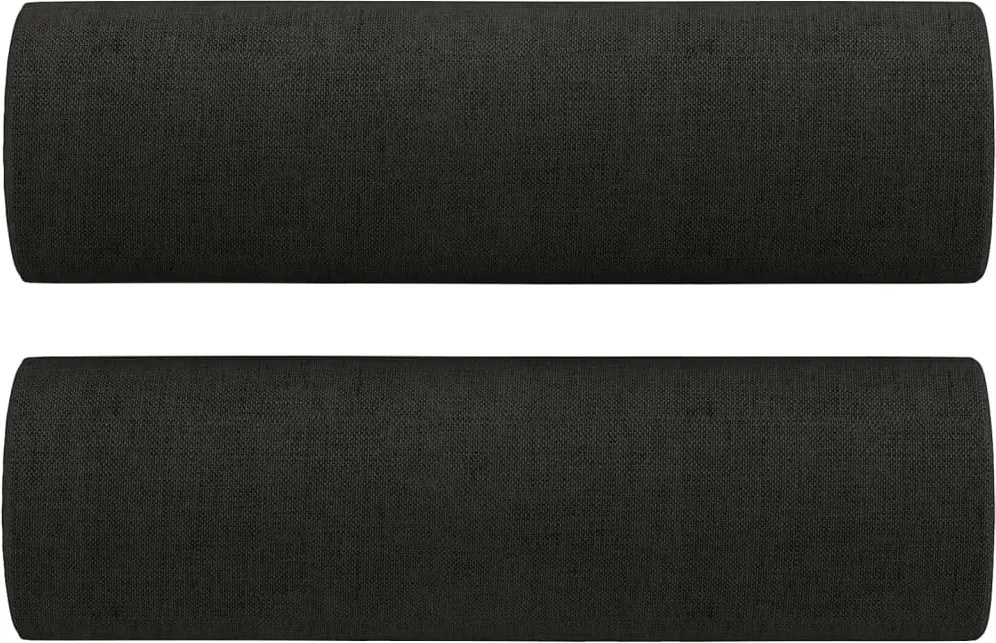 3dílná sedací souprava s polštáři černá textil 3201334