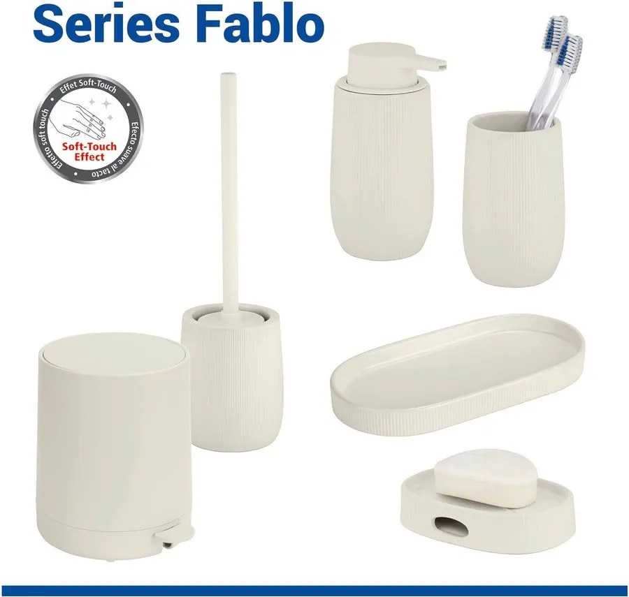 Krémový keramický kelímek na zubní kartáčky Fablo – Wenko