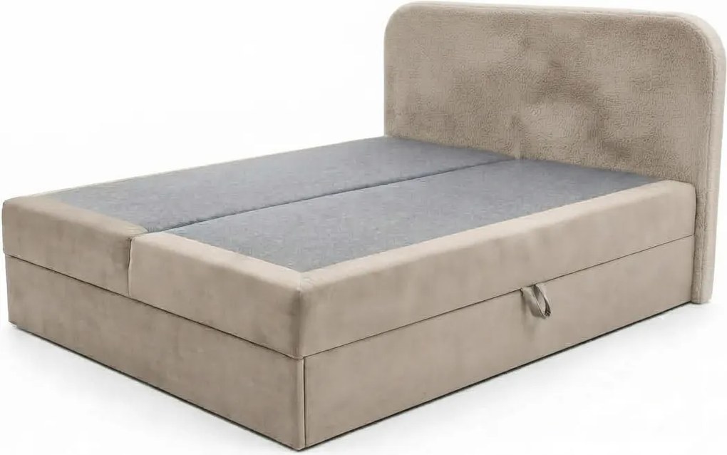 Čalouněná postel boxspring FORENA 160x200 cm béžová Matrace: Matrace Bonell pružinová