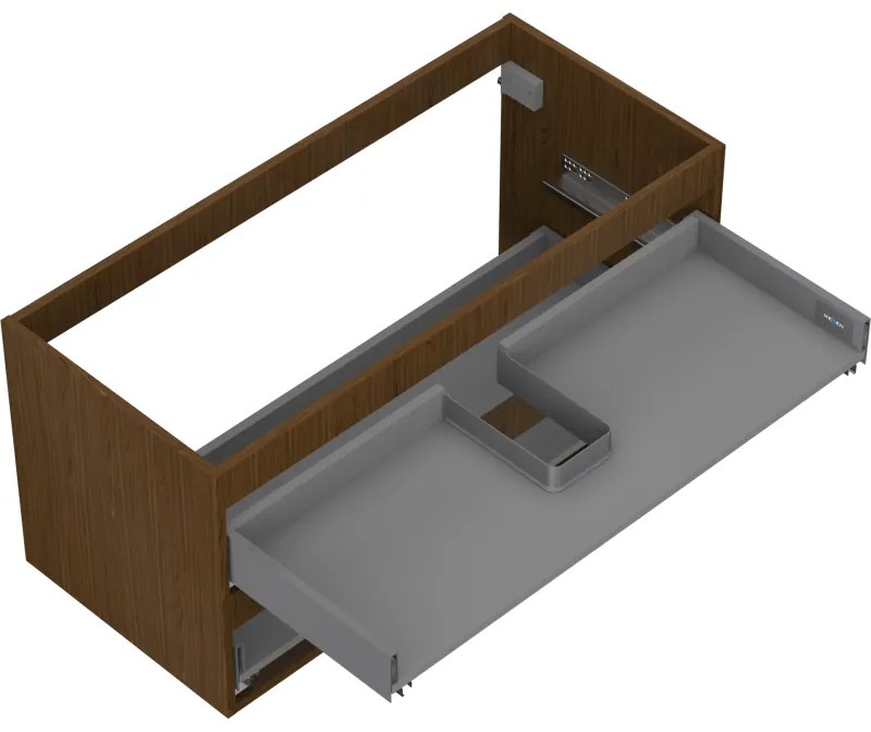 Mexen Box-A, závěsná skříňka 100 cm, 2 zásuvky, ořech, 91AX0-1000-470-2-86