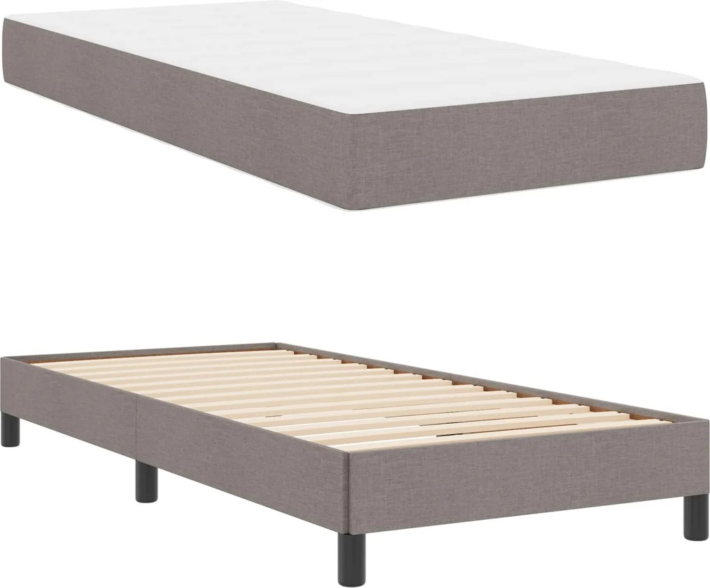 Postel s boxspringem Taupe 80 x 200 cm textil 3398448
